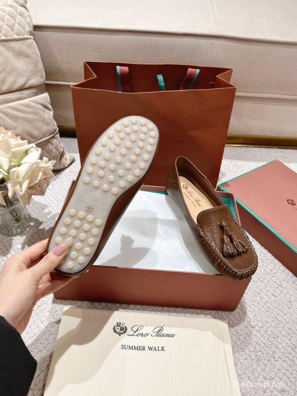 2025 Women Le Parmentier Brown Leather Loafer Tassel LY00291 - Halftime